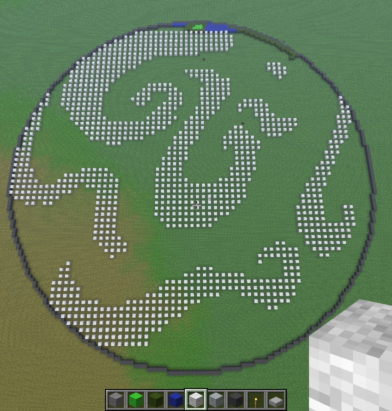 Planet in 2D Minecraft Map