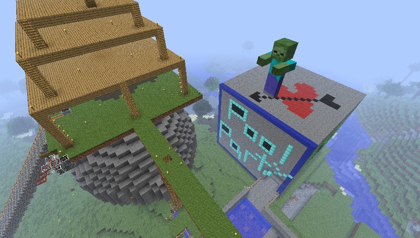 POOL PARTY WITH CREEPERS!!! Minecraft Map