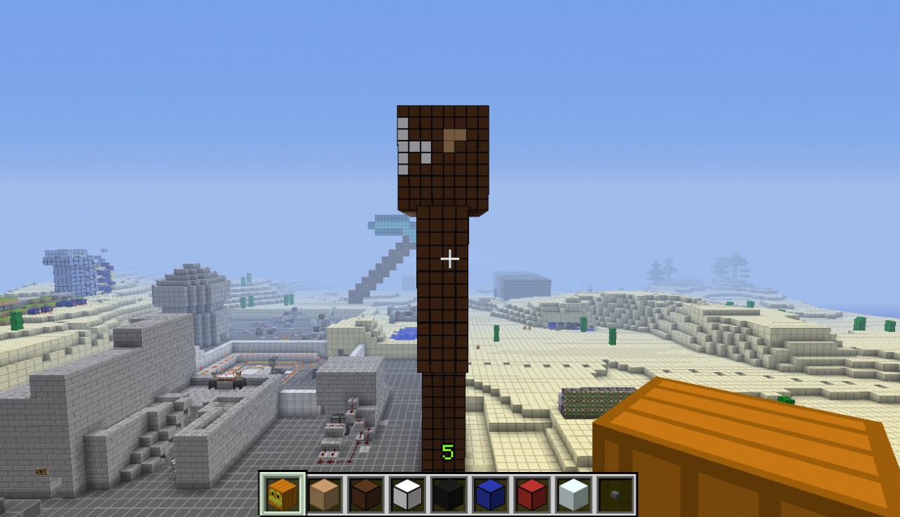 3D bear skin pixel art Minecraft Map