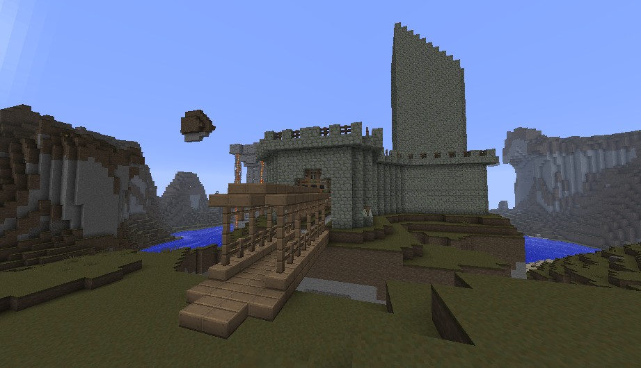 Mini Island Castle (w/ Lava Column) Minecraft Map