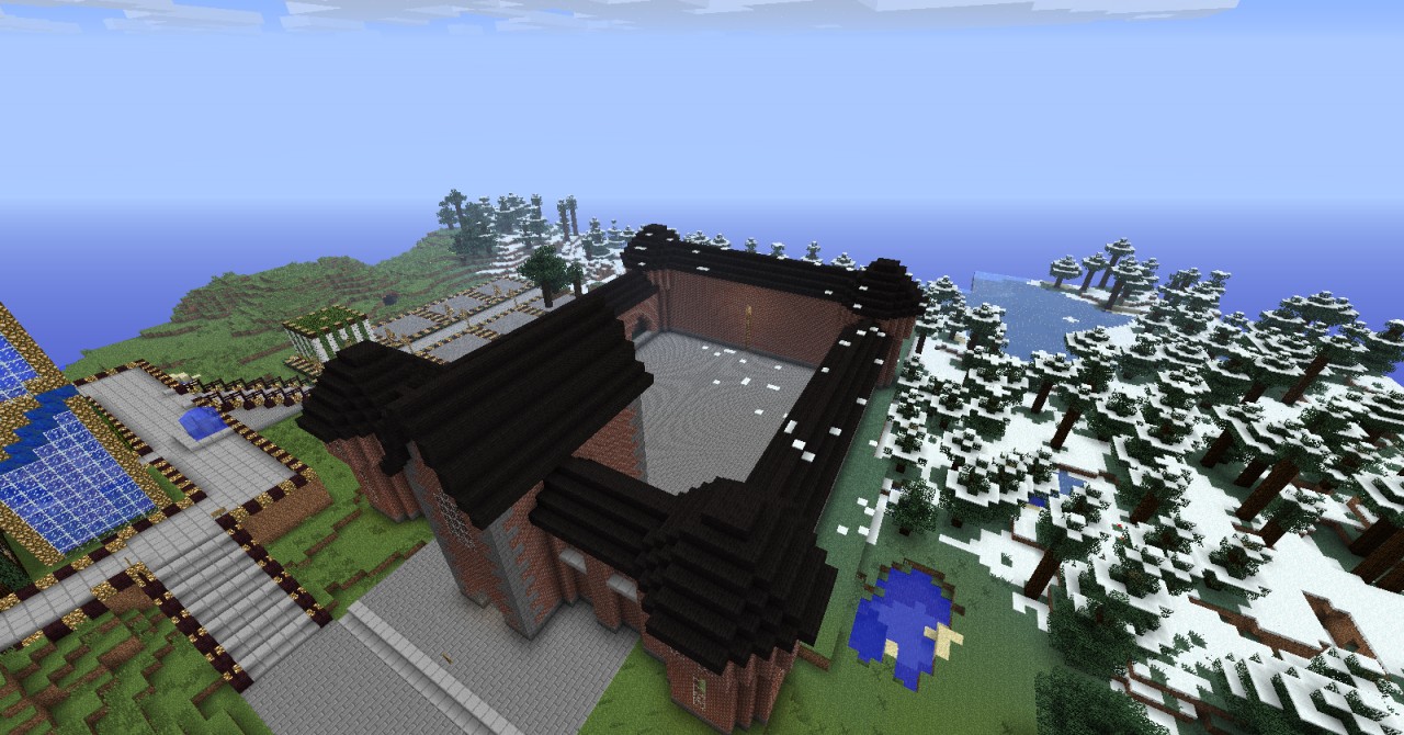 School with courtyard Minecraft Map