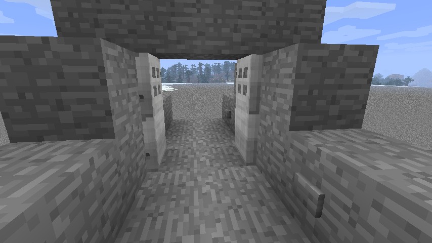 Double Doors v1.01 (Using Buttons and Delay) Minecraft Map