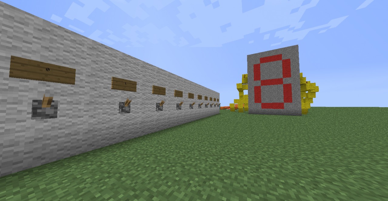 0-9 Numbers Piston Display Minecraft Map