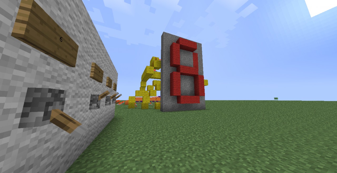 0-9 Numbers Piston Display Minecraft Map