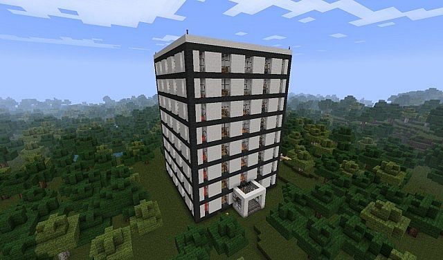 Hotel/Skyscraper with 34 rooms Minecraft Map