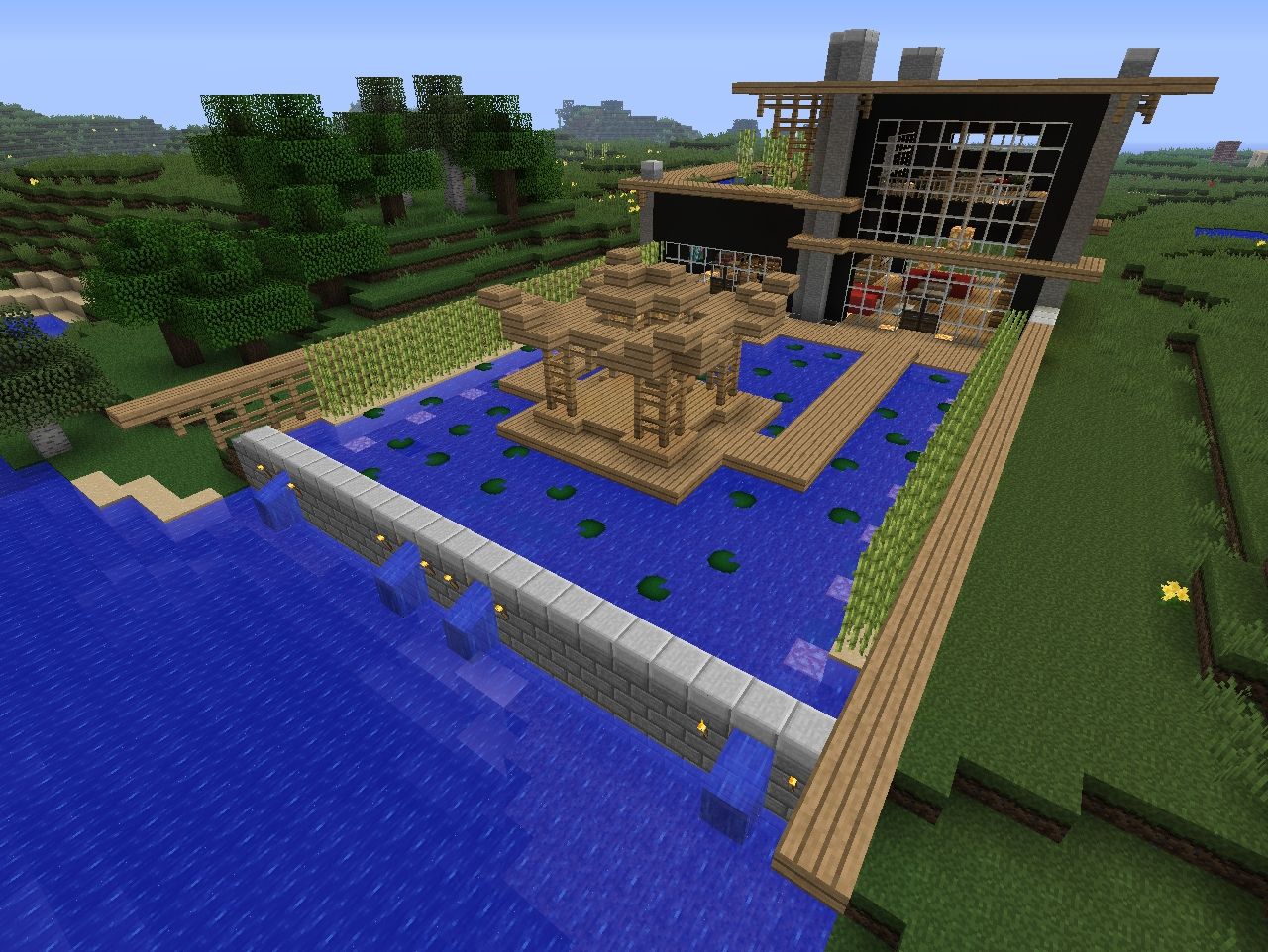 Japanese Modern on the River Minecraft Map