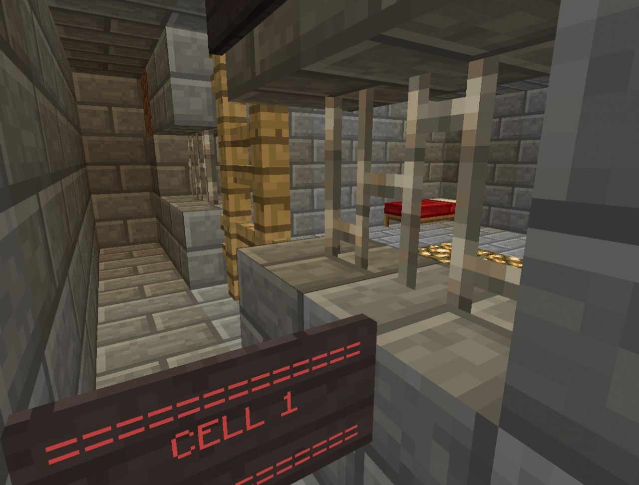 dungen / prison (with visiting rooms) Minecraft Map