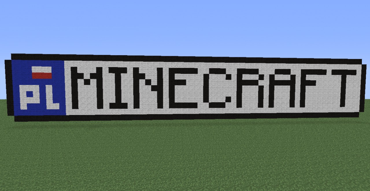 The license plate of the Polish Minecraft Map