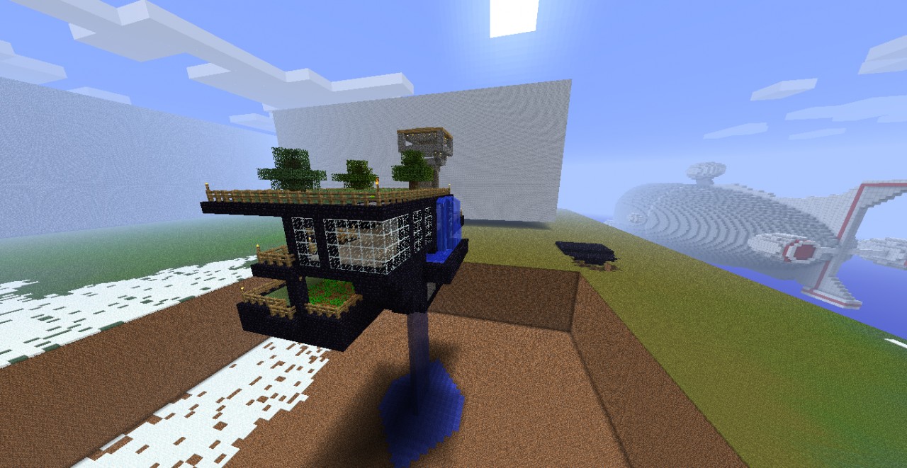 Obsidian Flying house like thing :D Minecraft Map