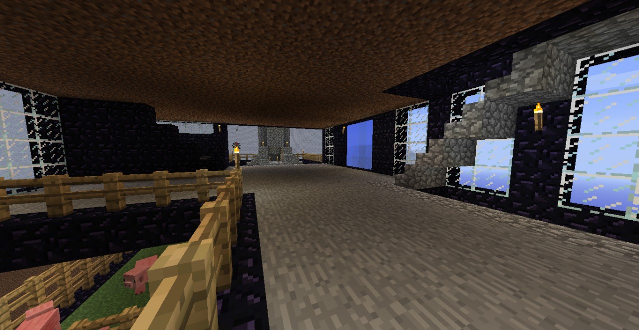 Obsidian Flying house like thing :D Minecraft Map