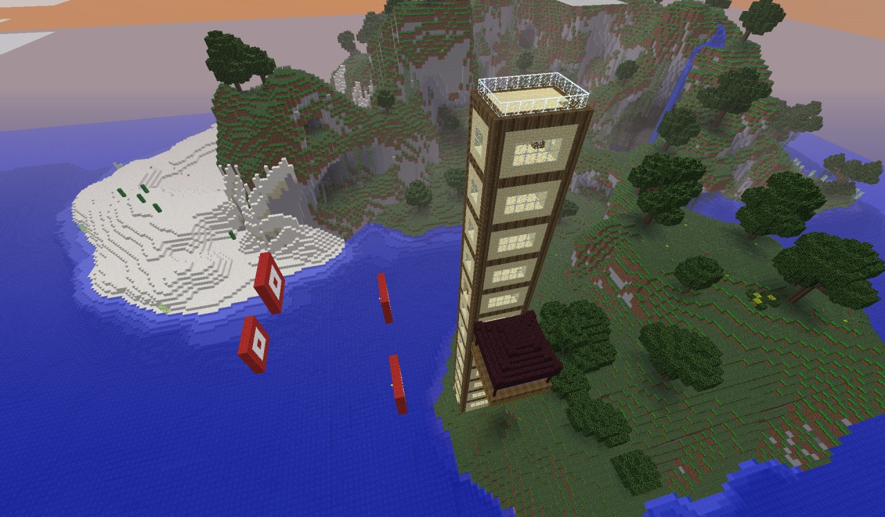 Island resort: A village skyscraper Minecraft Map