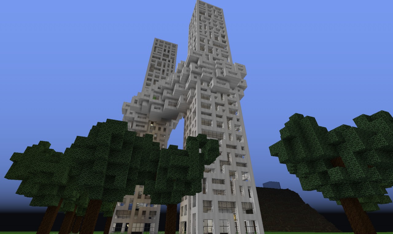 Pixelated Cloud Skyscraper Minecraft Map