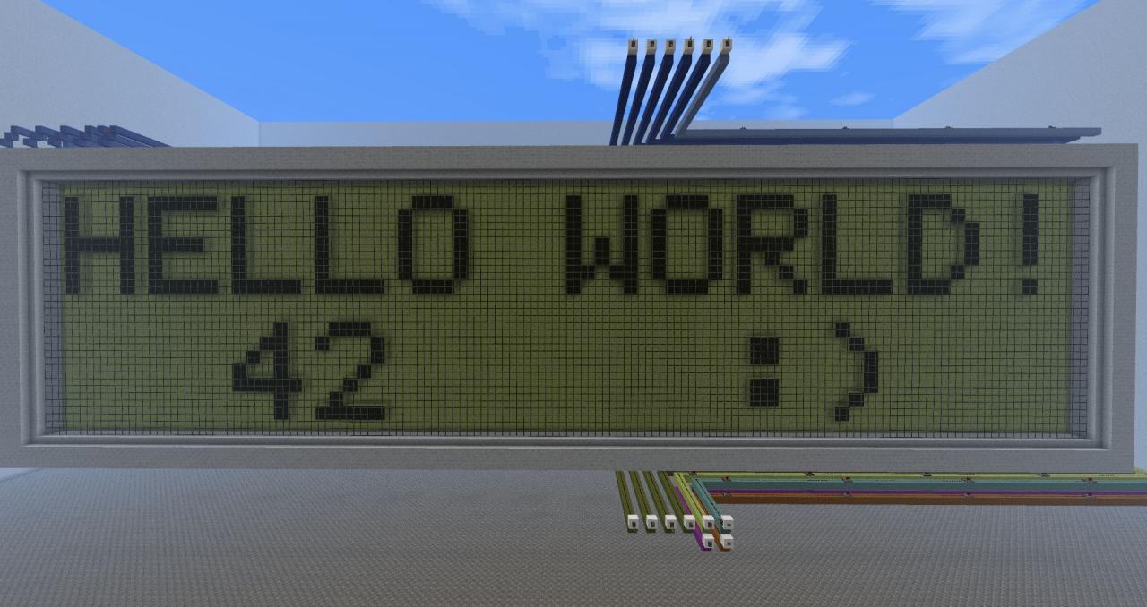 12x2 character (5x8 pixel) alphanumerical display Minecraft Map