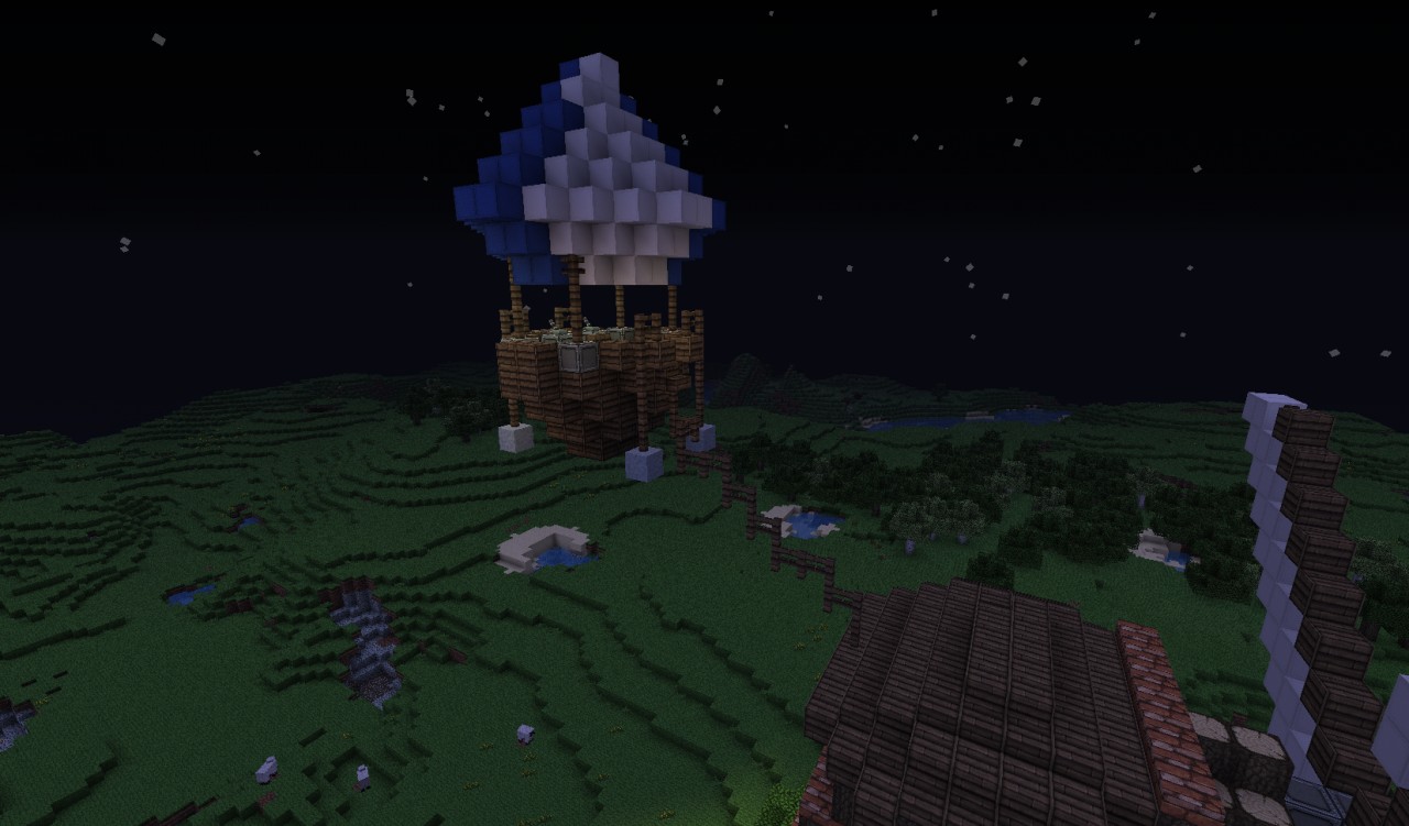 Windmill (+ Flour making, wheat farm and balloon) Minecraft Map