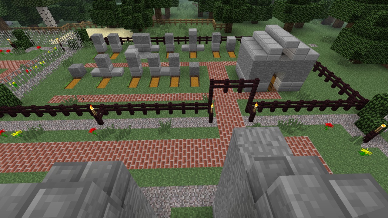 Modern Cathdral with Graveyard and Good Altar Minecraft Map