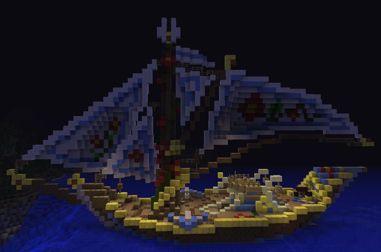 Elven ship from a red rose Minecraft Map