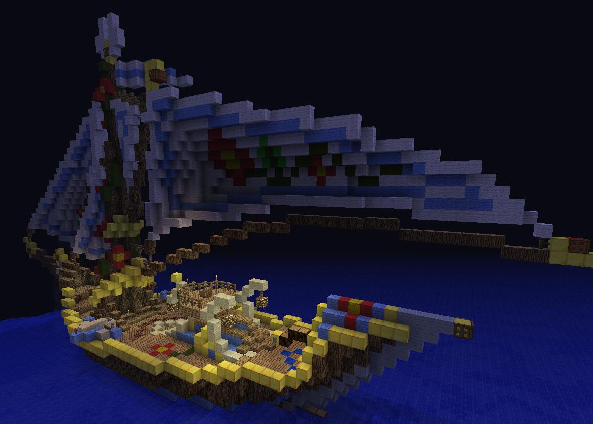 Elven ship from a red rose Minecraft Map