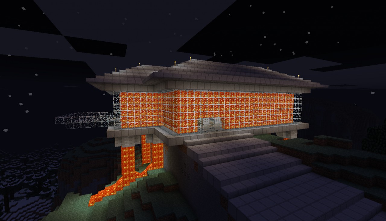 MOUNTAIN HOUSE! (with piston doors, and a trap!) Minecraft Map