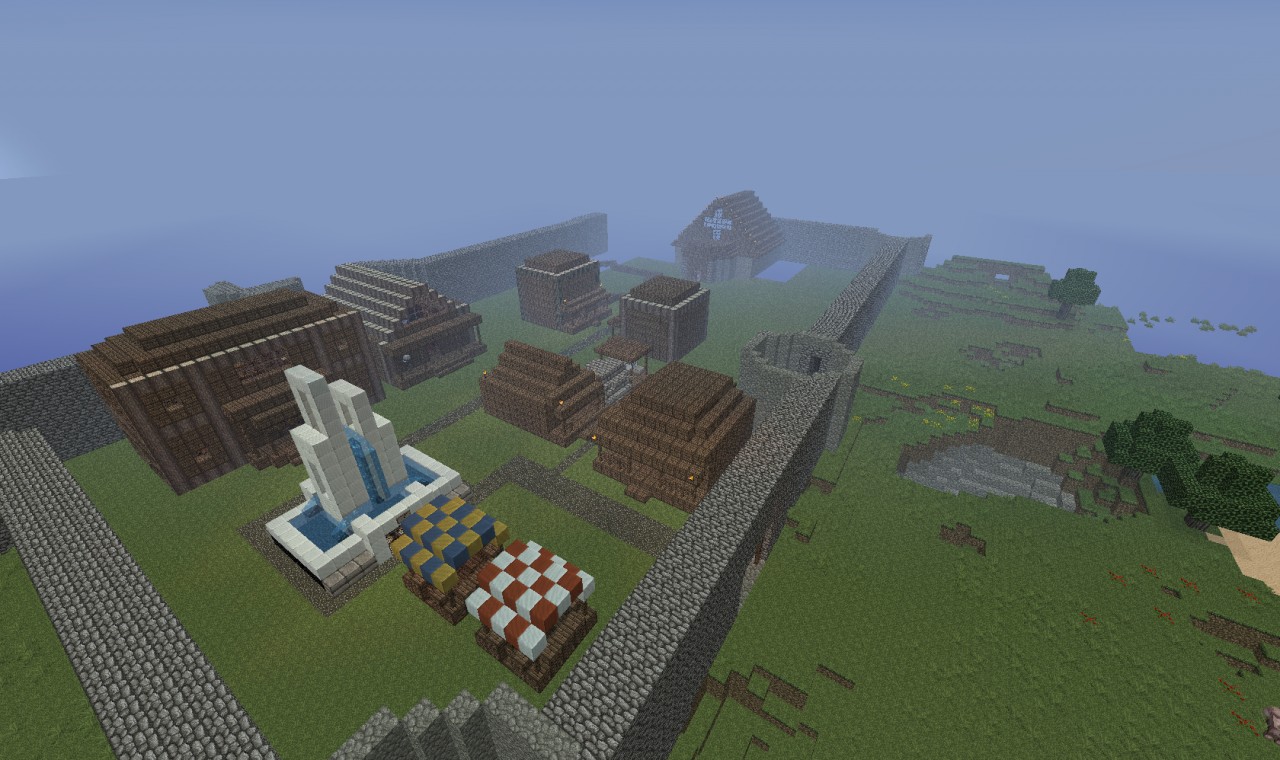 Modest Medevil walled town Minecraft Map