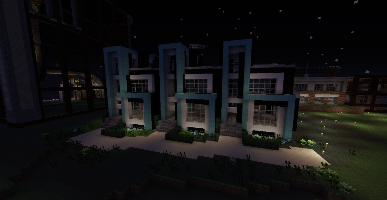 [Modern] Cyan Town Houses Minecraft Map