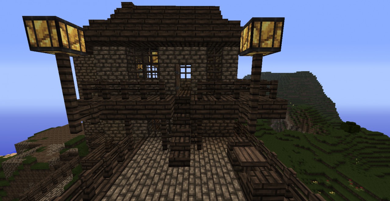a house on a hill Minecraft Map
