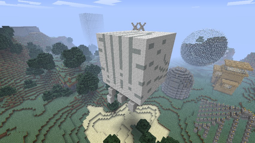 Full scale Ghast sculpture Minecraft Map