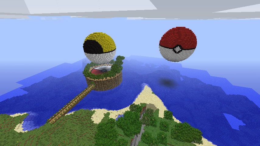 3d pixel art (POKEBALLS) Minecraft Map