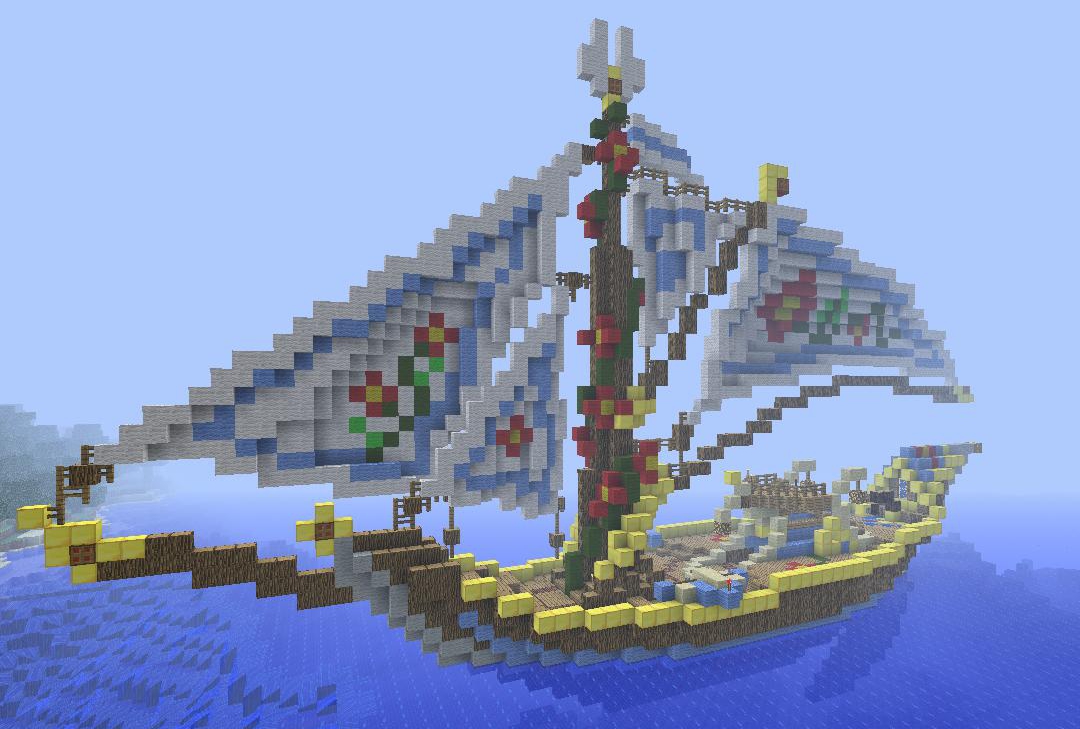 Elven ship from a red rose Minecraft Map