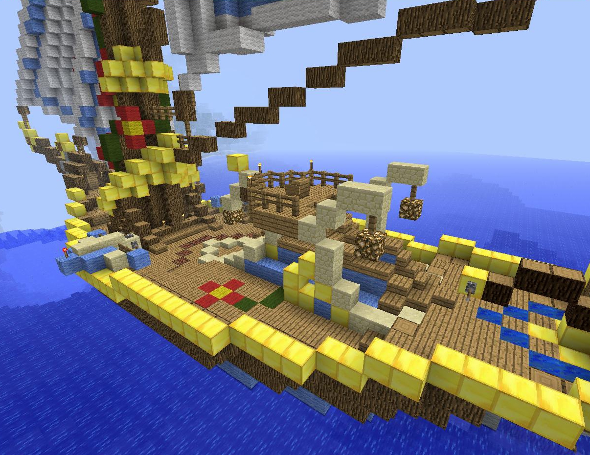 Elven ship from a red rose Minecraft Map