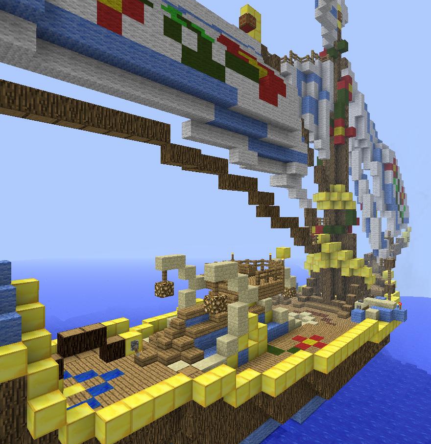 Elven ship from a red rose Minecraft Map