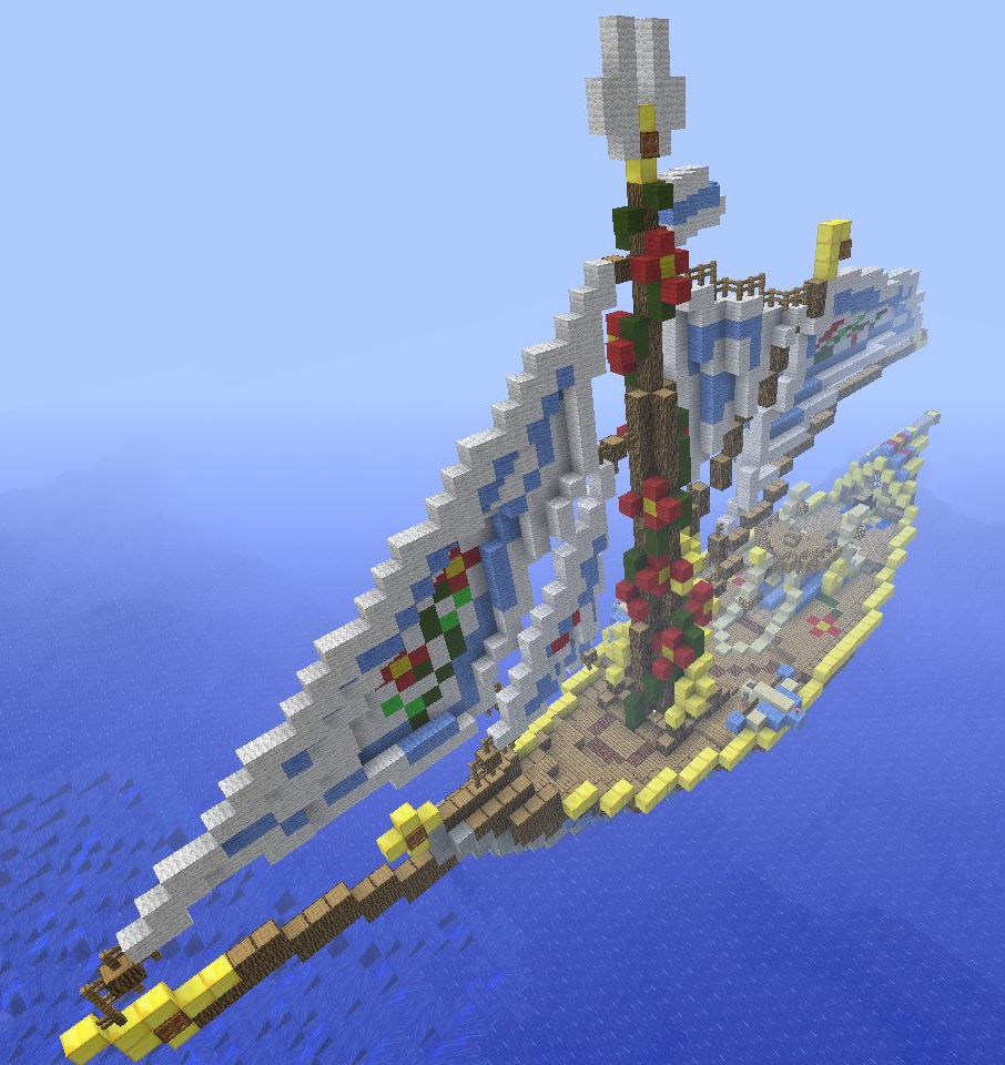 Elven ship from a red rose Minecraft Map