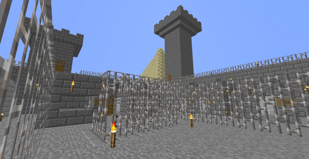 Military Base with Pyramid and Maze Minecraft Map