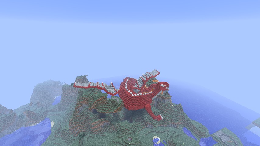 Red dragon w/ lair Minecraft Map
