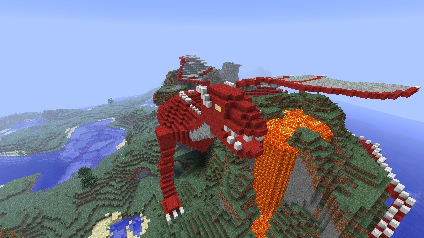 Red dragon w/ lair Minecraft Map