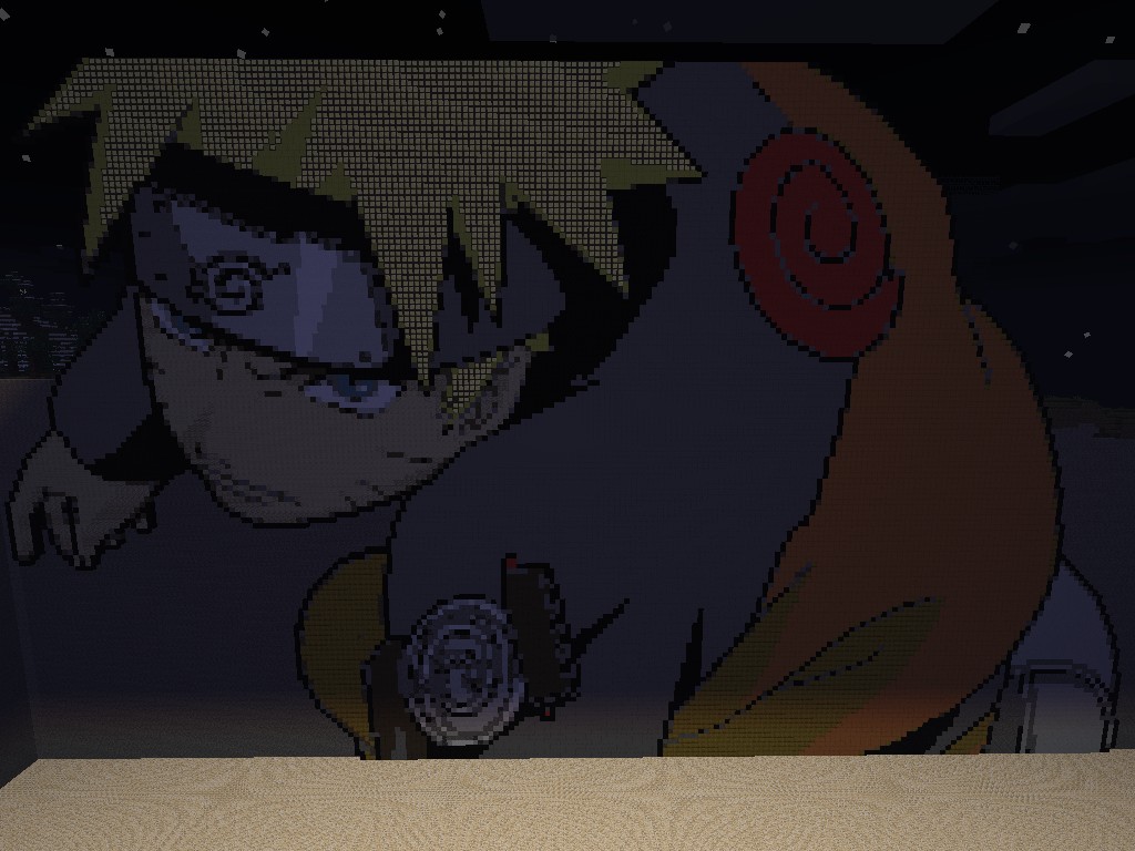Naruto Shippuden Mega Pixel-Art Minecraft Map