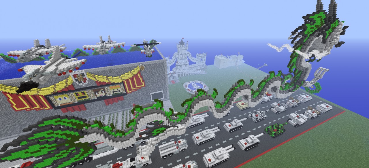 Green White Chinese Dragon Minecraft Map