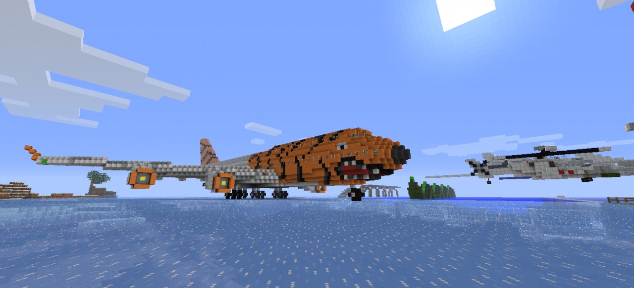 Boeing 747 Tiger Plane Minecraft Map
