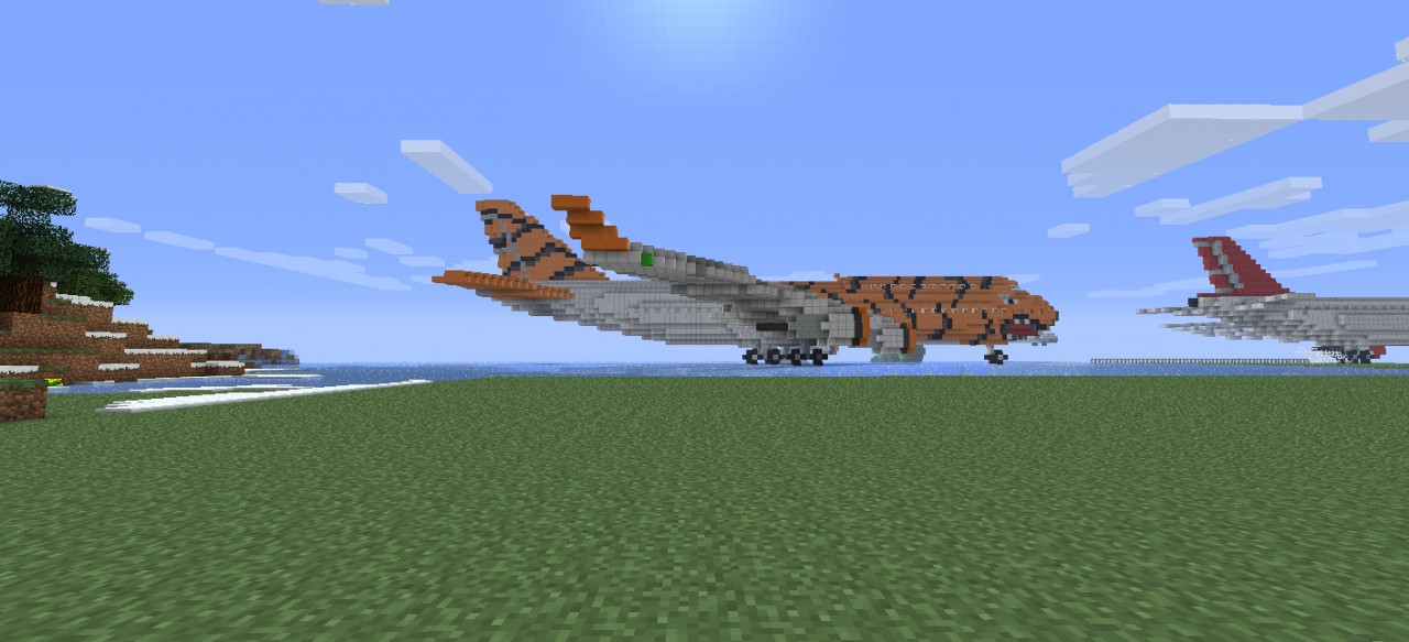 Boeing 747 Tiger Plane Minecraft Map
