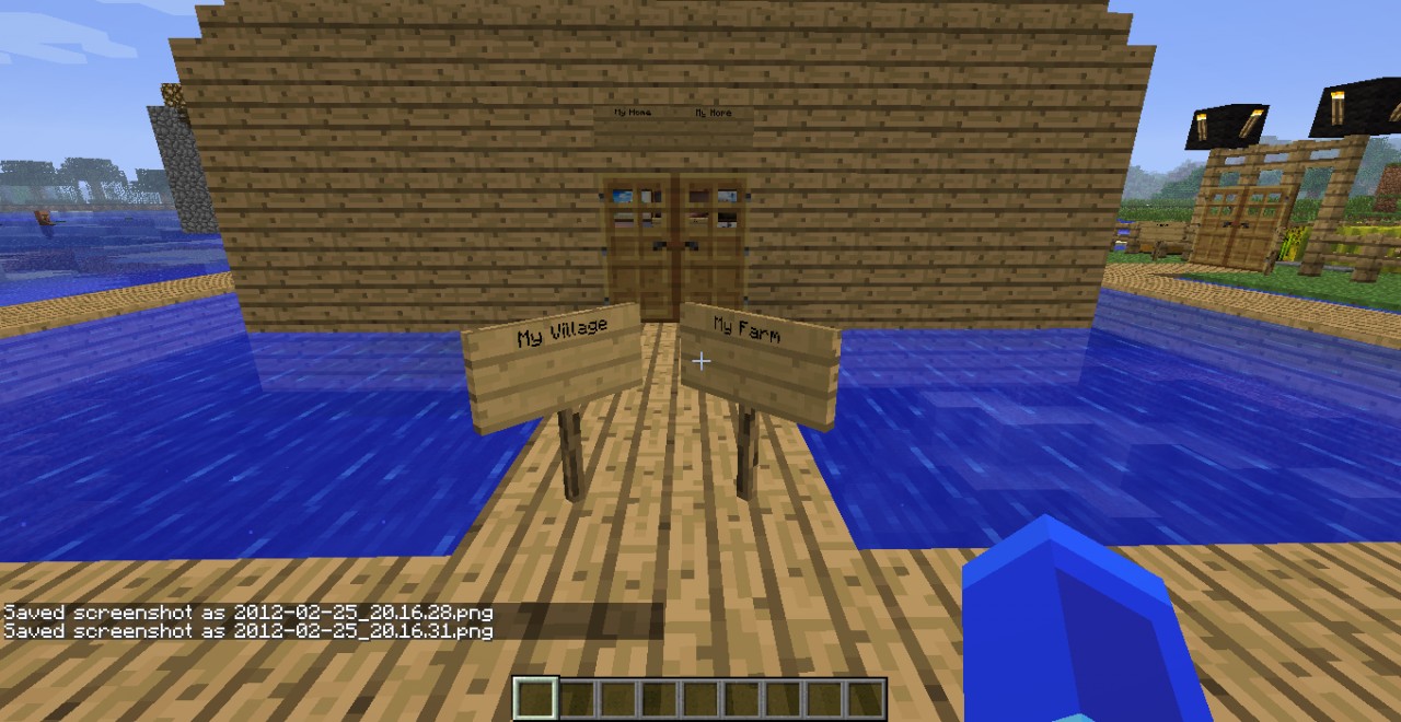 Underwater house(with farm fishing pond and village Minecraft Map