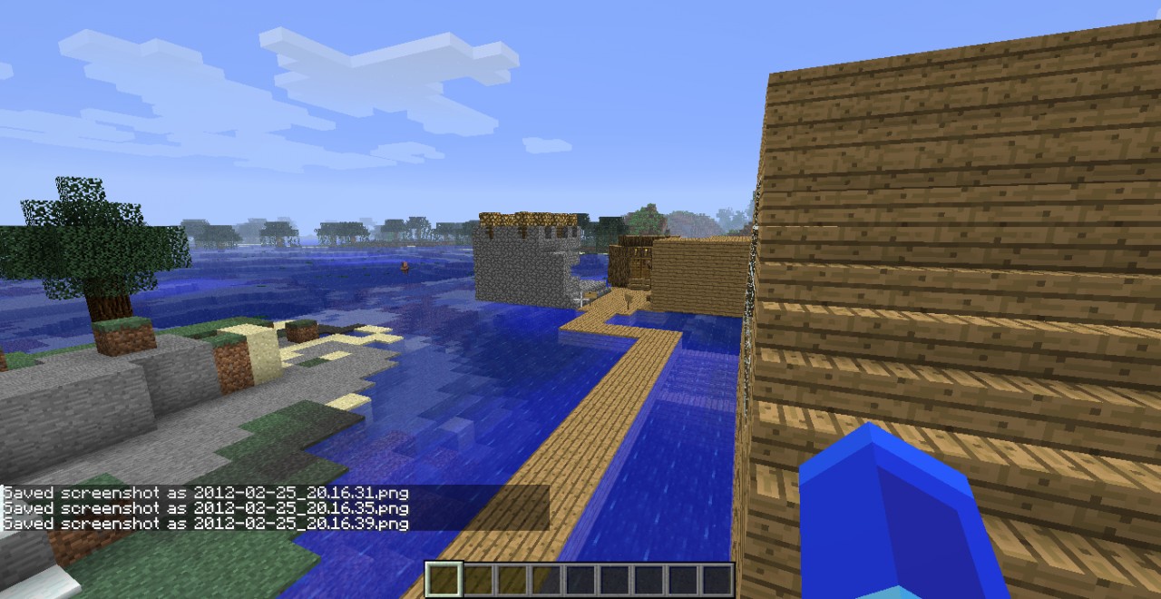 Underwater house(with farm fishing pond and village Minecraft Map