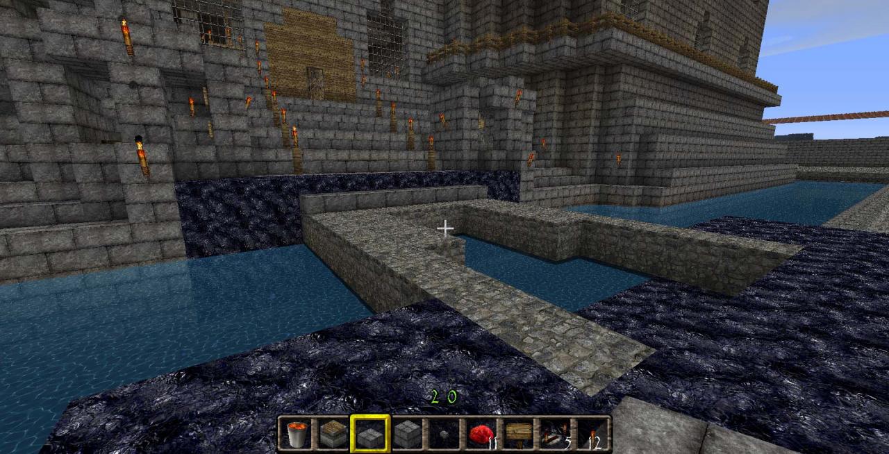 Redstone Piston Cobblestone Drawbridges Minecraft Map