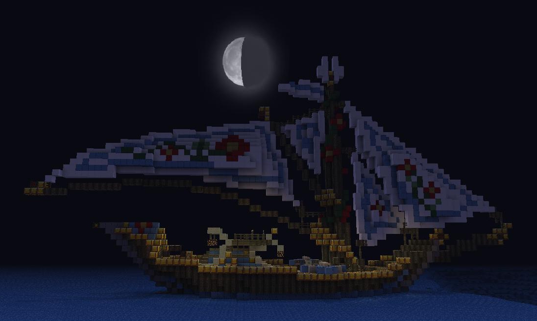 Elven ship from a red rose Minecraft Map