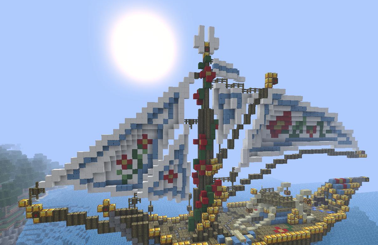 Elven ship from a red rose Minecraft Map