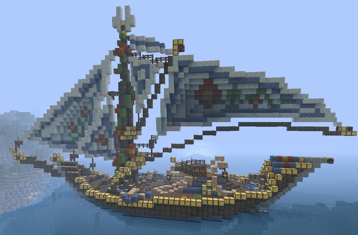 Elven ship from a red rose Minecraft Map