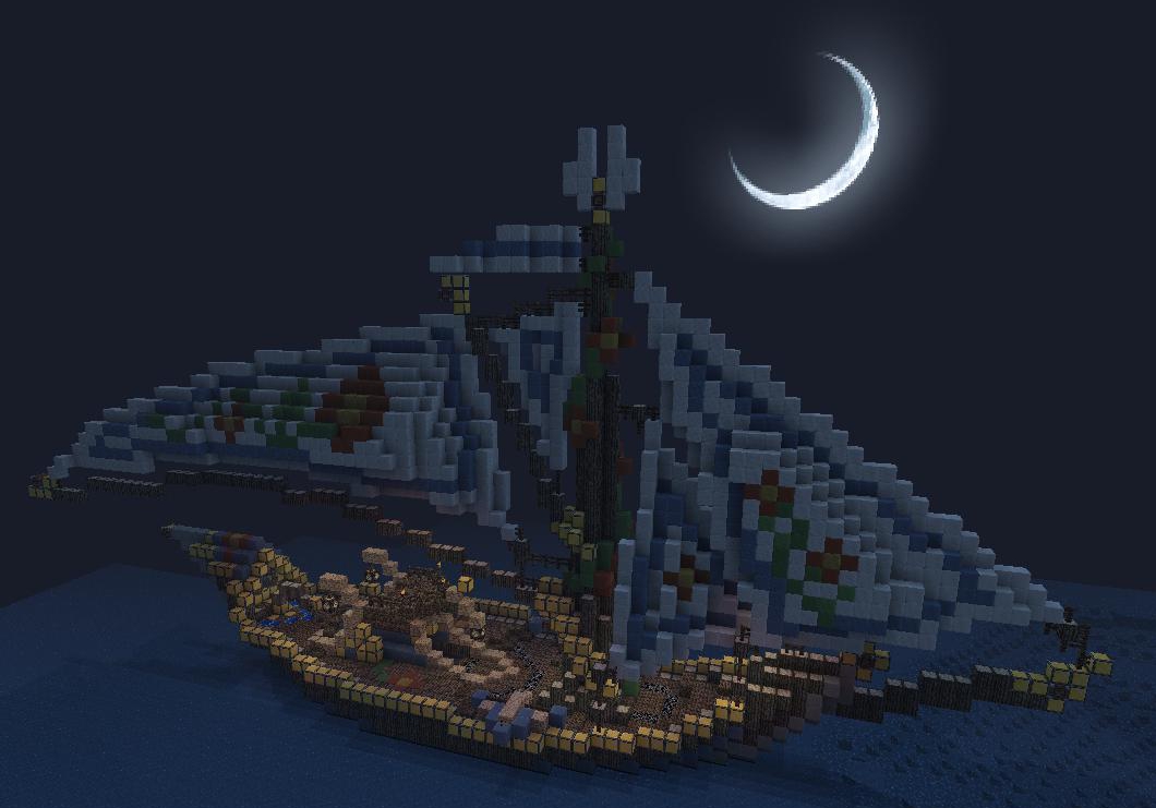 Elven ship from a red rose Minecraft Map