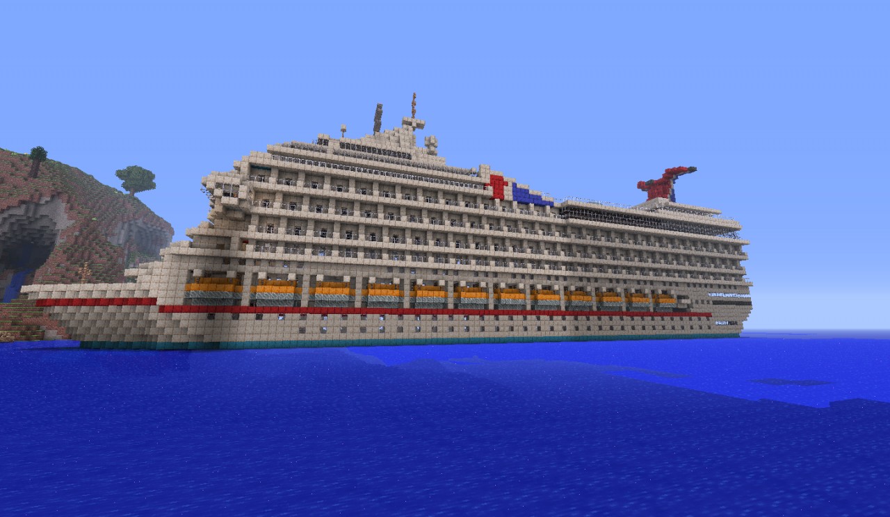 Carnival Valor [cruise ship] pulling in to party island! Minecraft Map