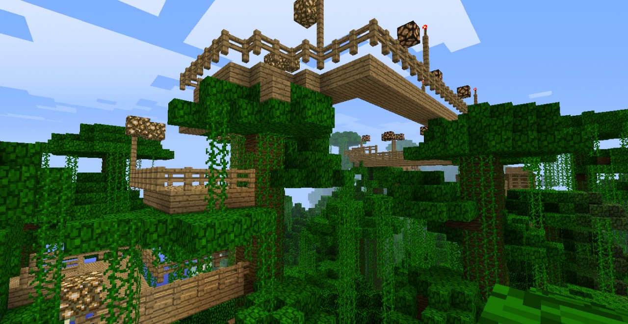 Tree Top Walk Way with House Minecraft Map