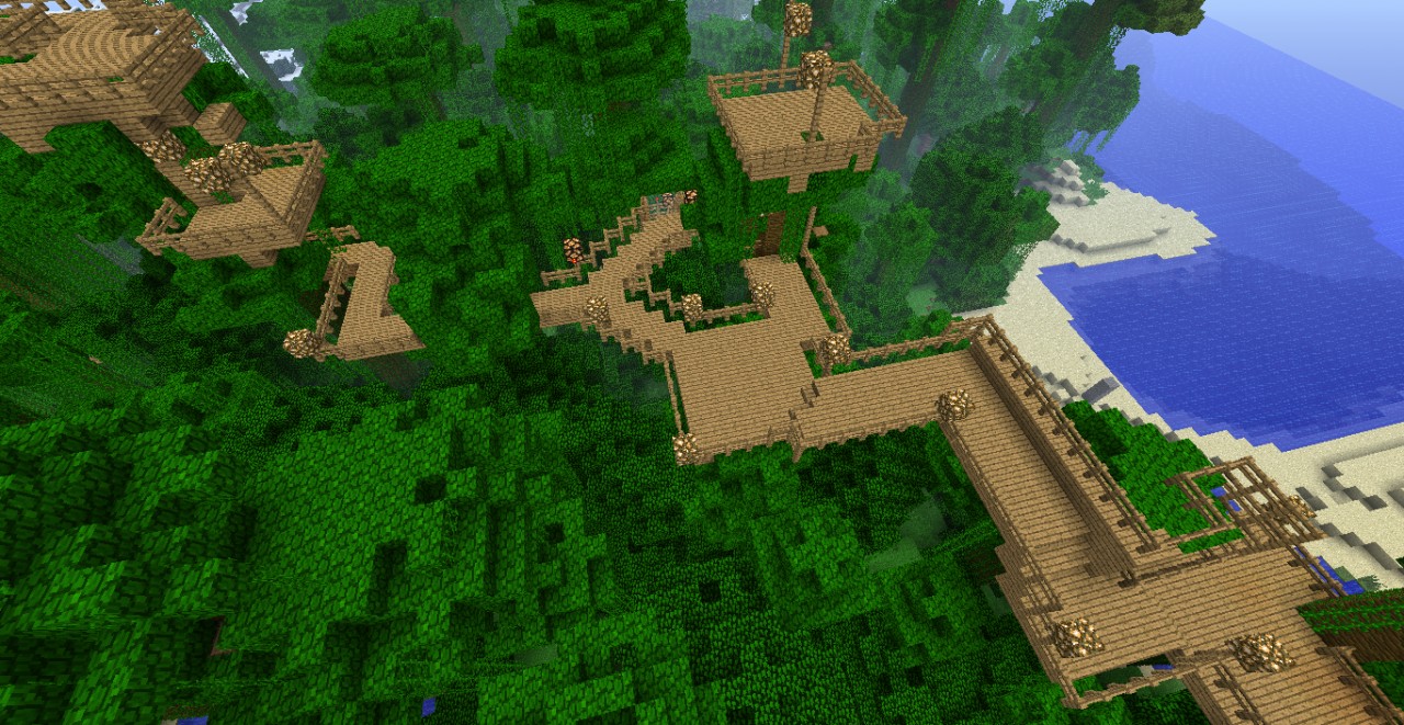 Tree Top Walk Way with House Minecraft Map