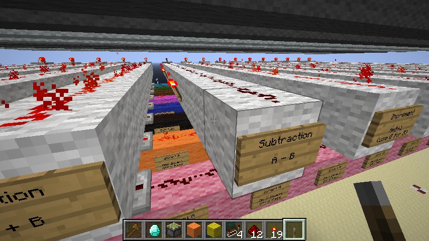 ALU (with User Interface including 4-bit opcode) Minecraft Map