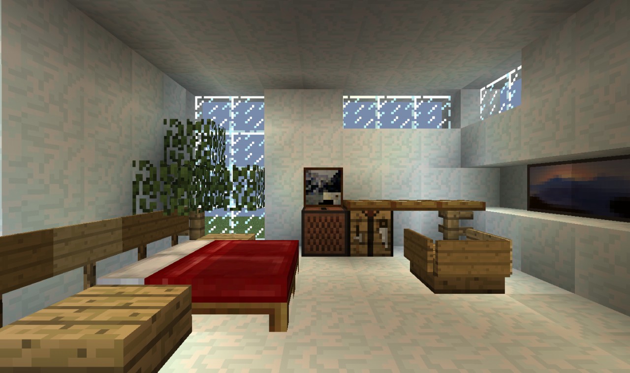 modern house series #1: furnished and playable Minecraft Map